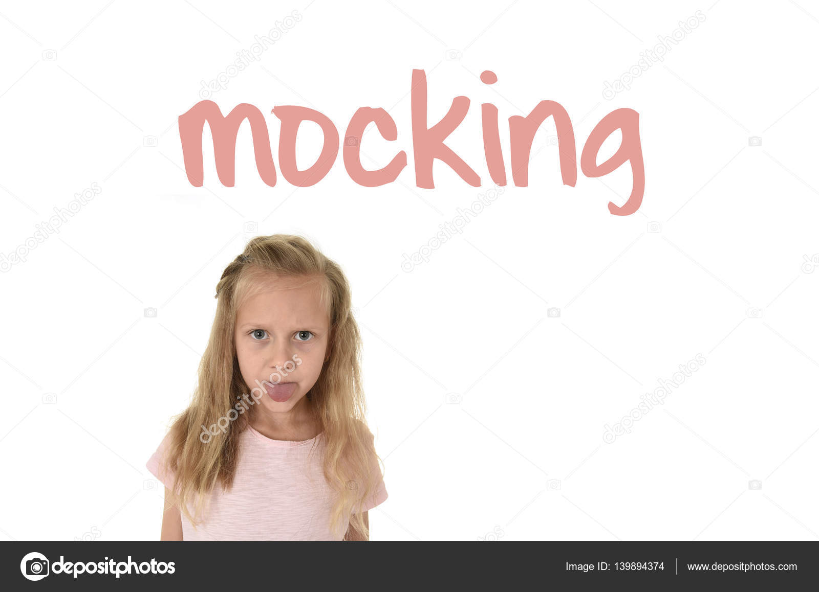 English language learning vocabulary school card with word mocking and ...