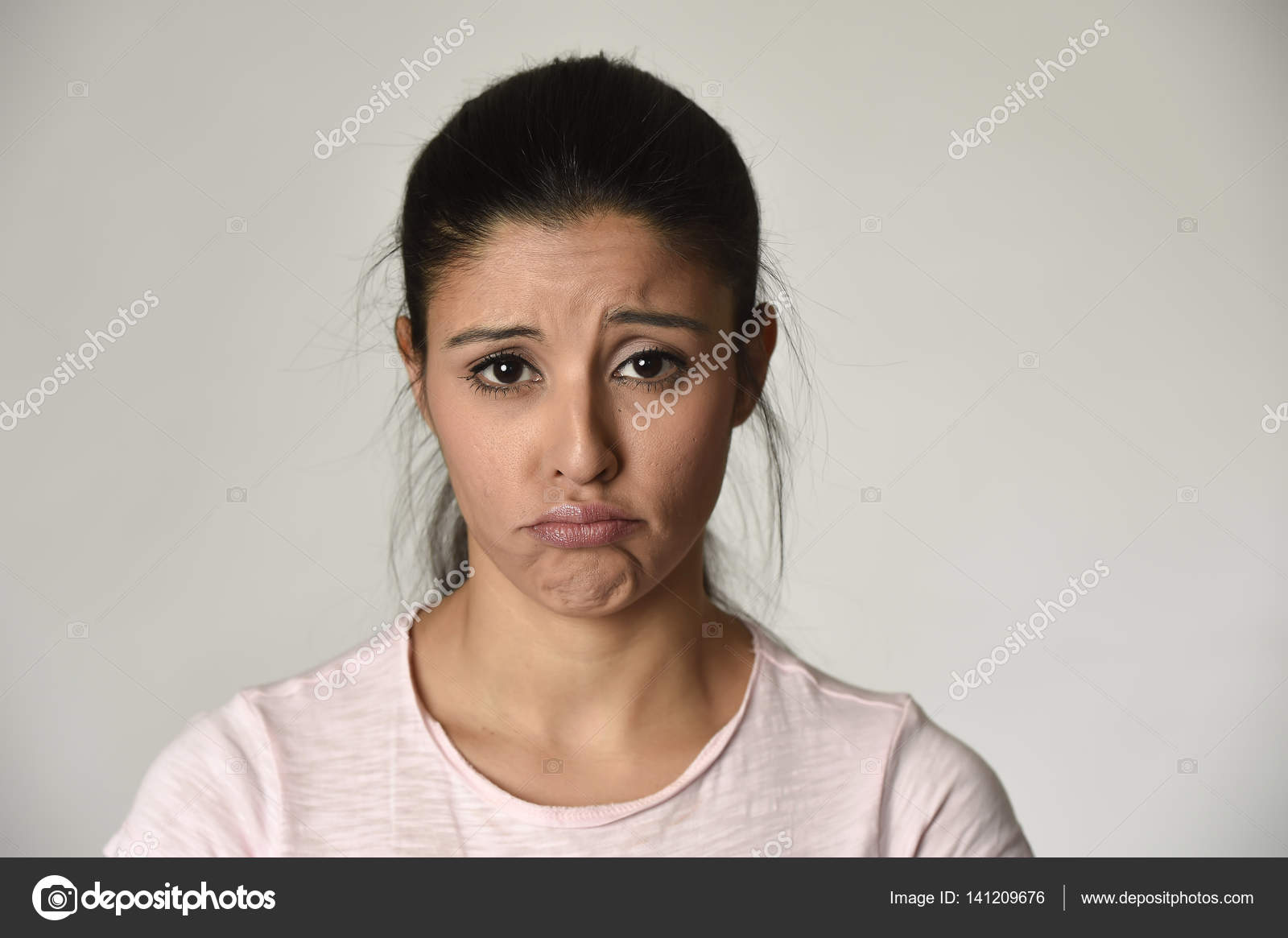Young Beautiful Hispanic Sad Woman Serious And Concerned In Worried