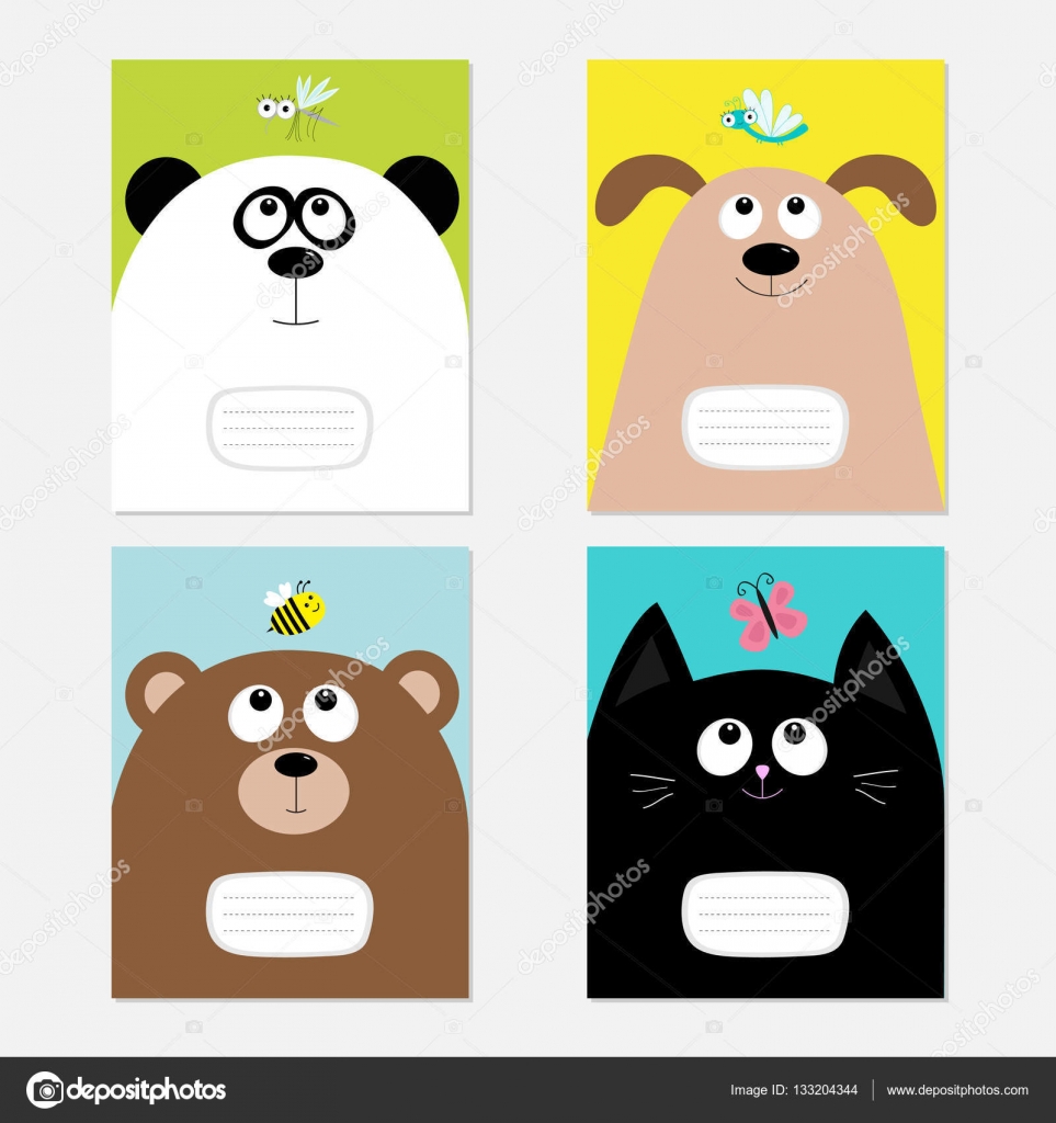 Baby animals notebook cover set Stock Vector Image by ©worldofvector ...