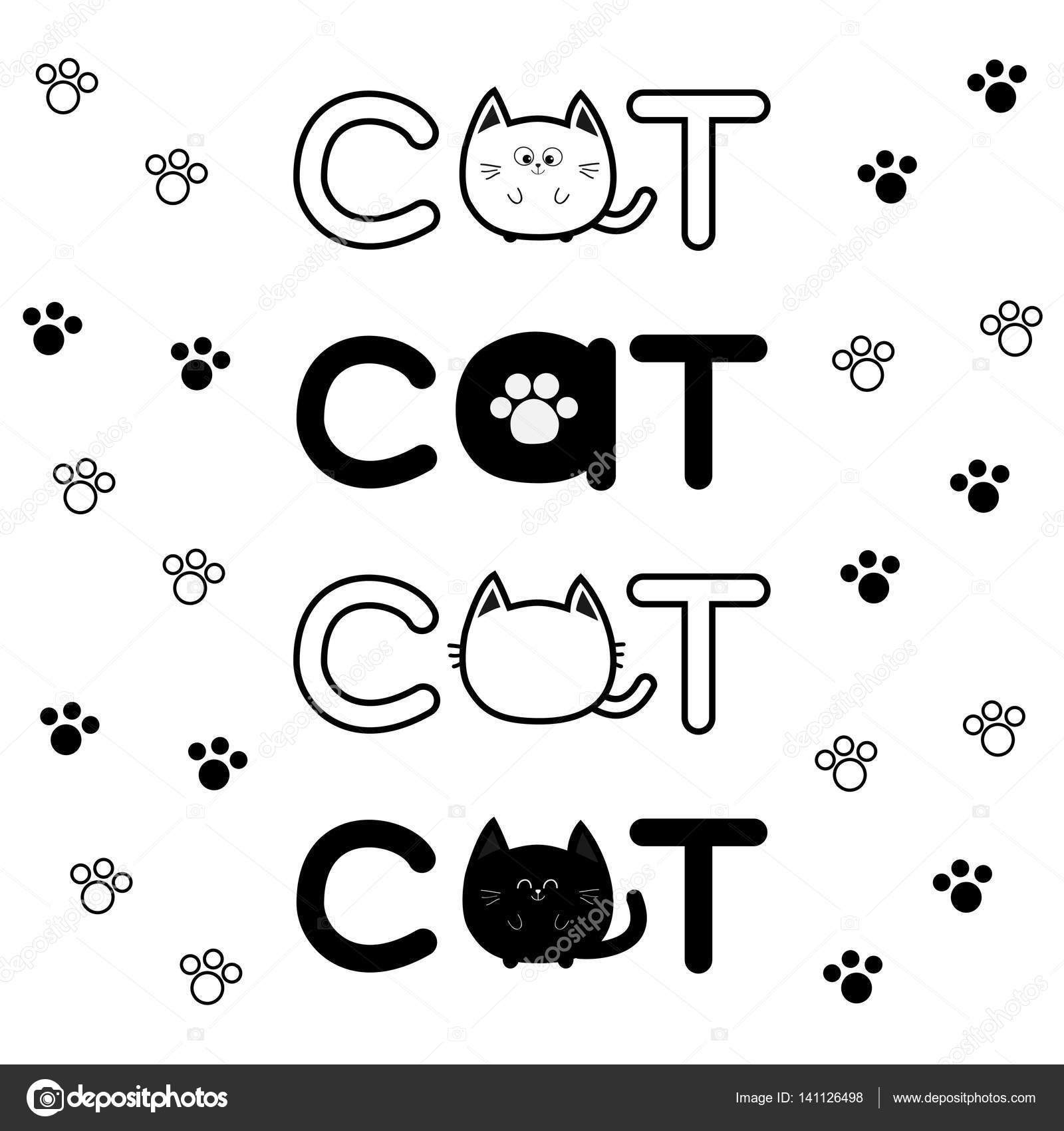 Cute text cat collection Stock Vector by ©worldofvector 141126498