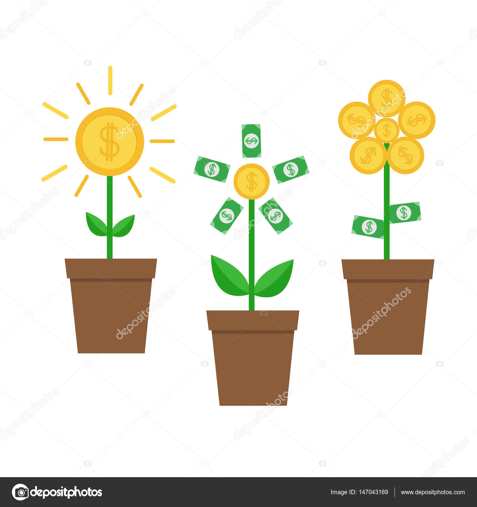Growing money trees Stock Vector Image by ©worldofvector #147043169