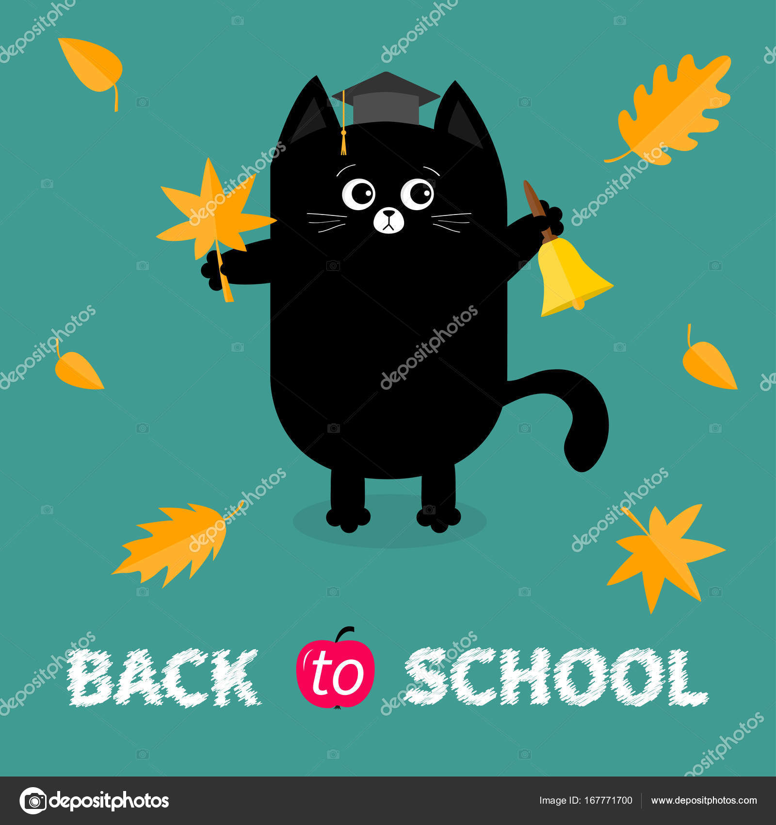 Back to school card with cat Stock Vector Image by ©worldofvector ...