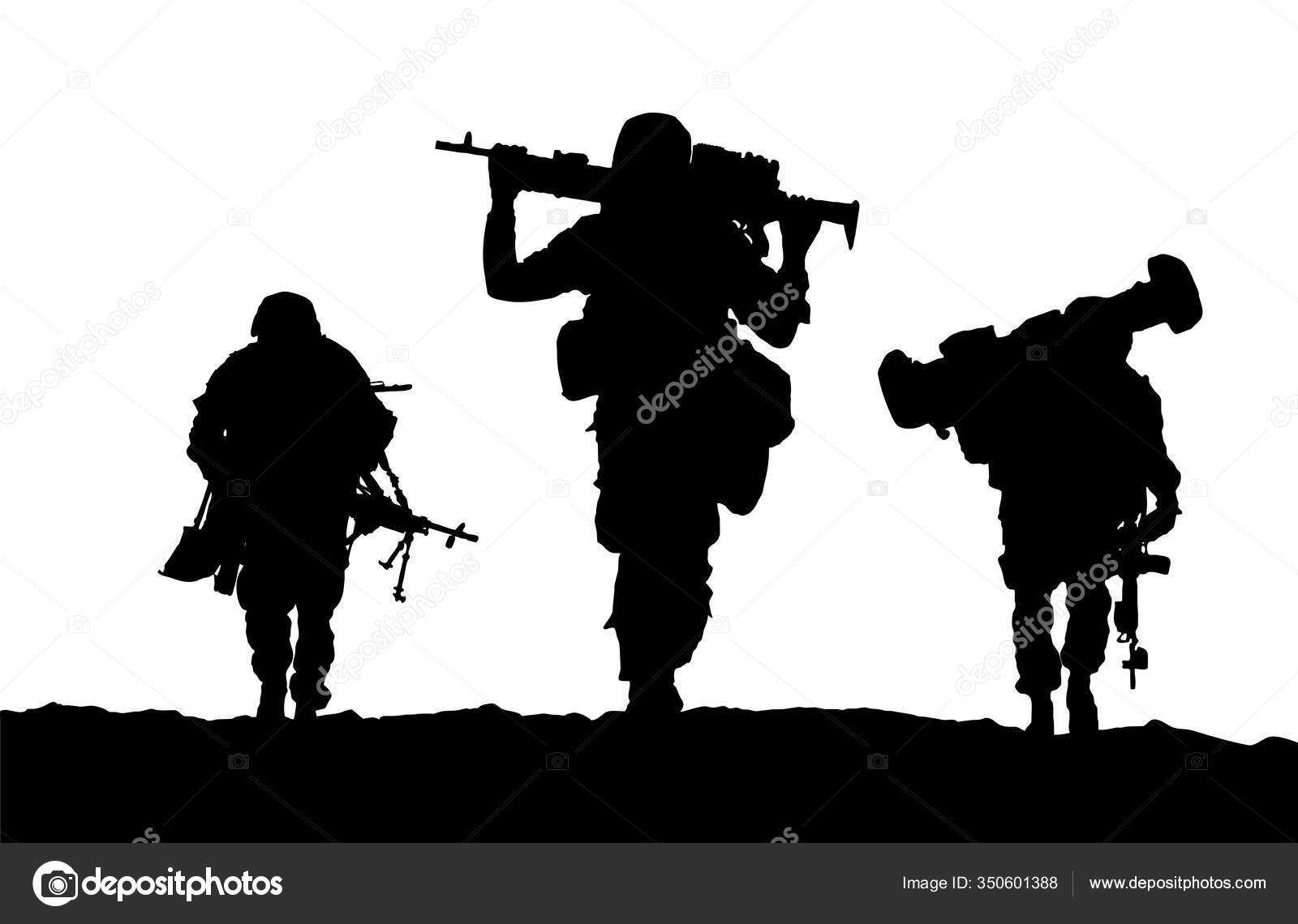 Troops Soldiers Return Form War Silhouette Vector Stock Vector Image by ...