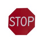 A red stop sign on a white background Stock Photo by ©allasimacheva ...