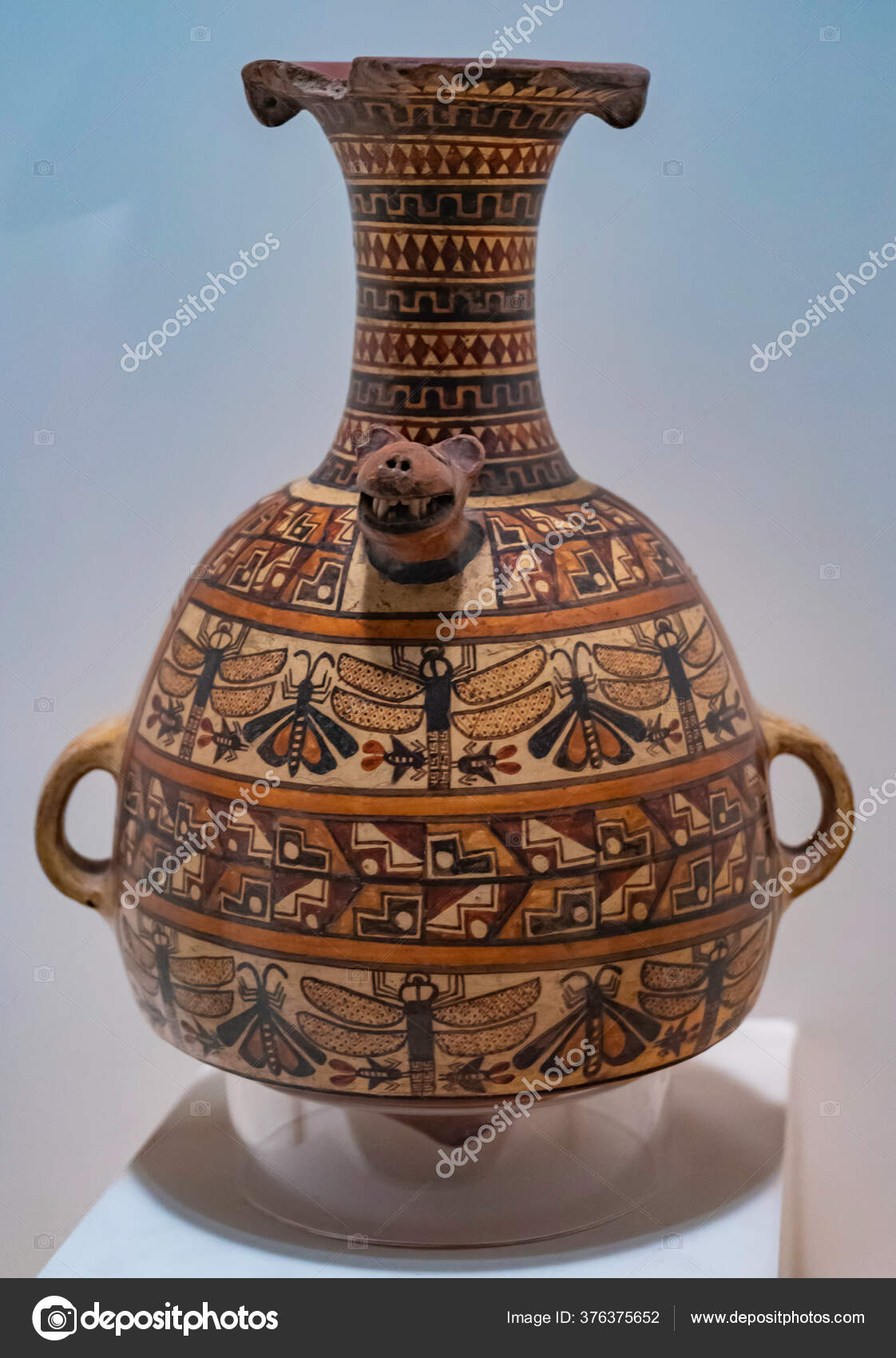 Jarrón Apoyo Para Las Ofrendas Incas Provenientes Cultura Moche Mochica ...