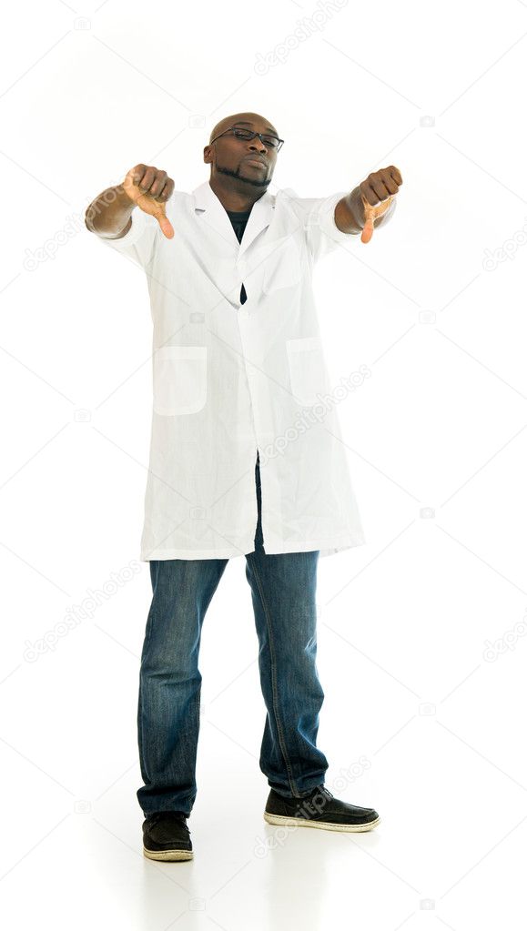 Laboratory scientist showing thumbs down Stock Photo by ©Bruno135 128247728