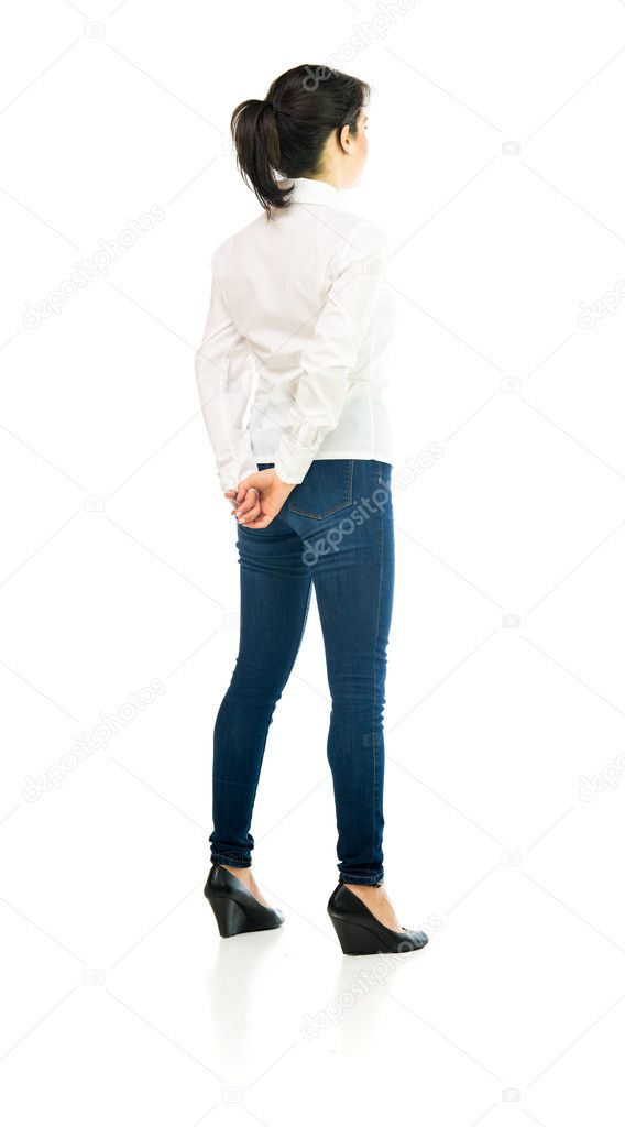 Beautiful casual woman back view Stock Photo by ©Bruno135 128252786