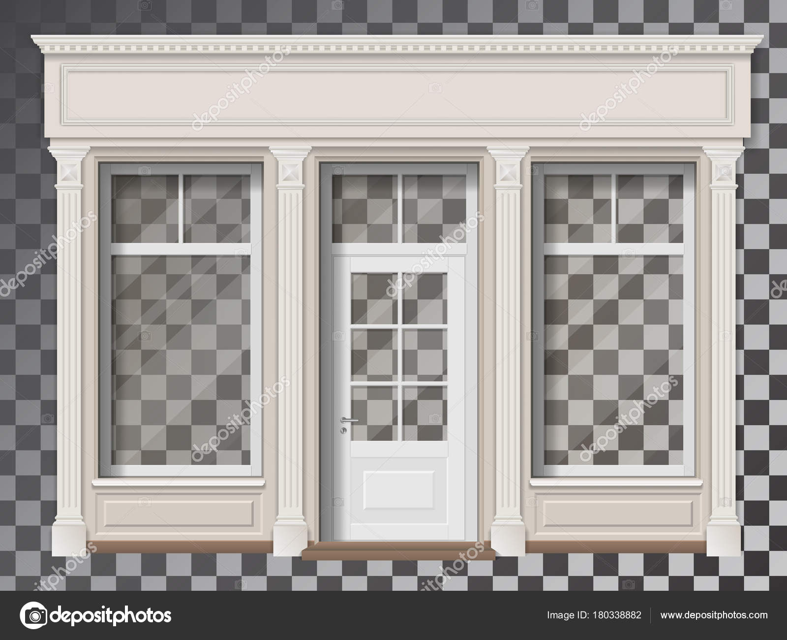 Shop front with column transparent window — Stock Vector © belikovand ...