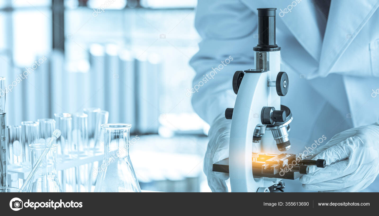 Scientists Use Microscope Check Germs Scientist Equipment Science ...