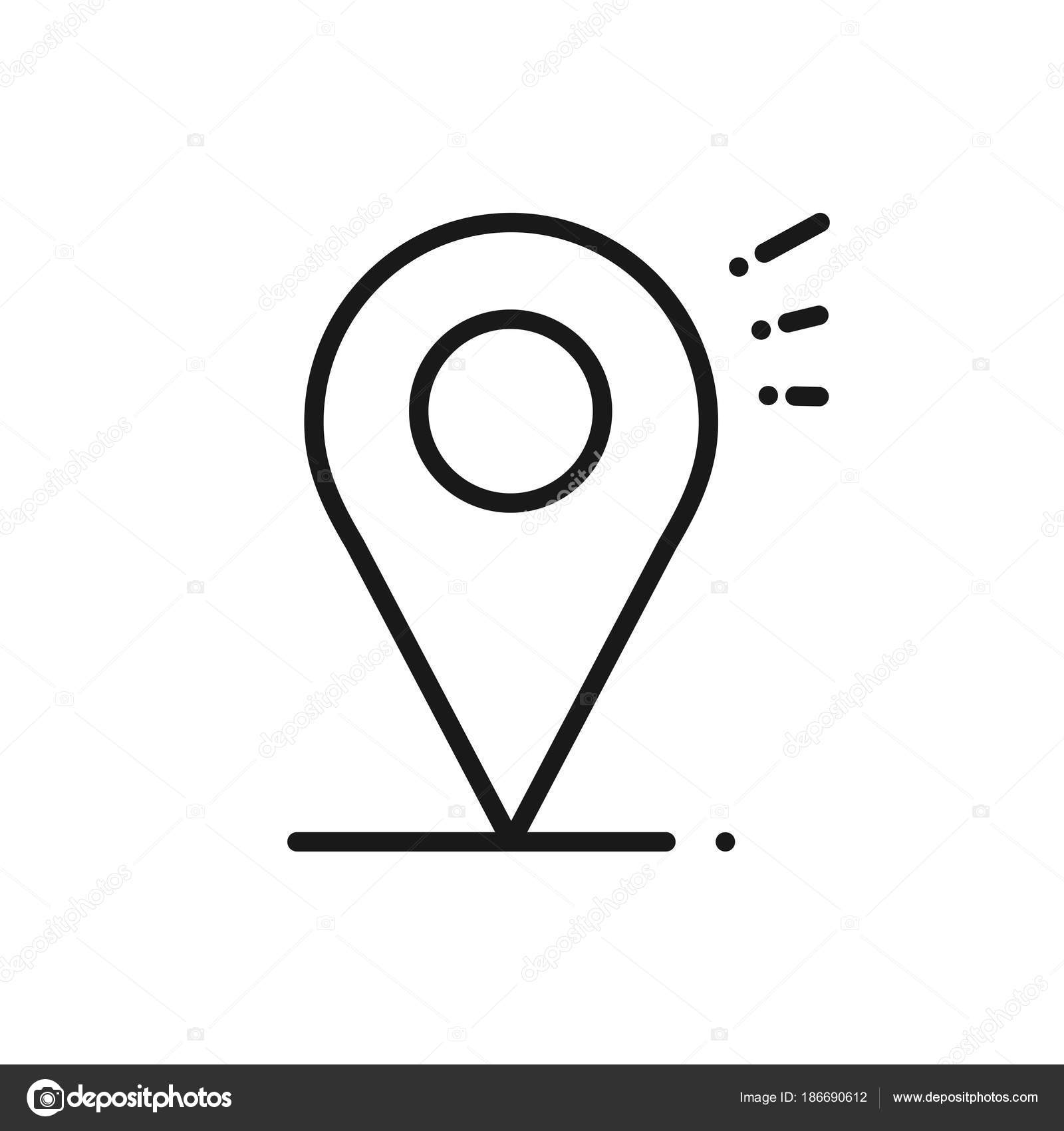 Location line icon. Map pin pointer sign and symbol. Navigation. Stock ...