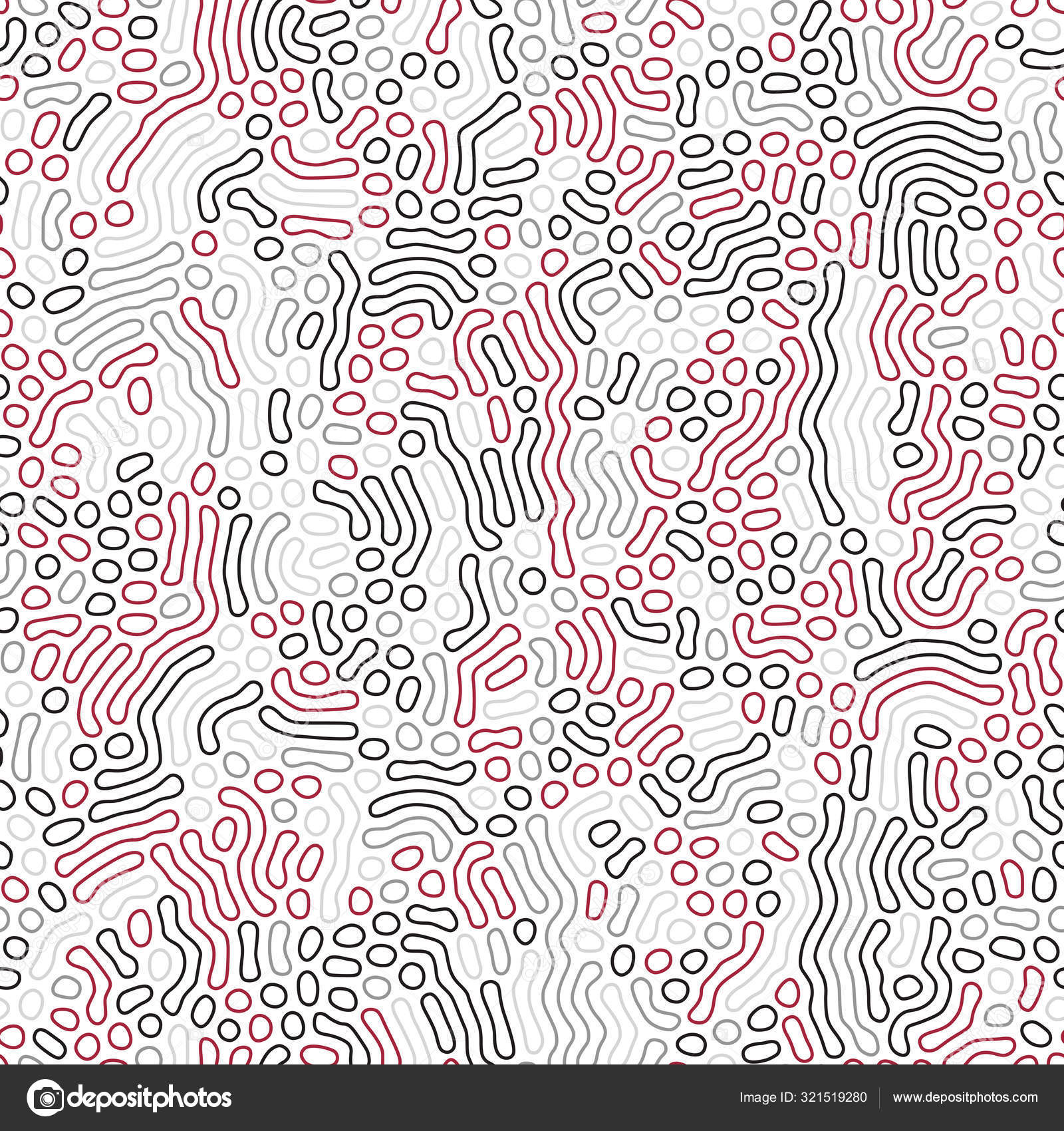 Organic background with rounded lines. Diffusion reaction seamless pattern. Linear design with ...