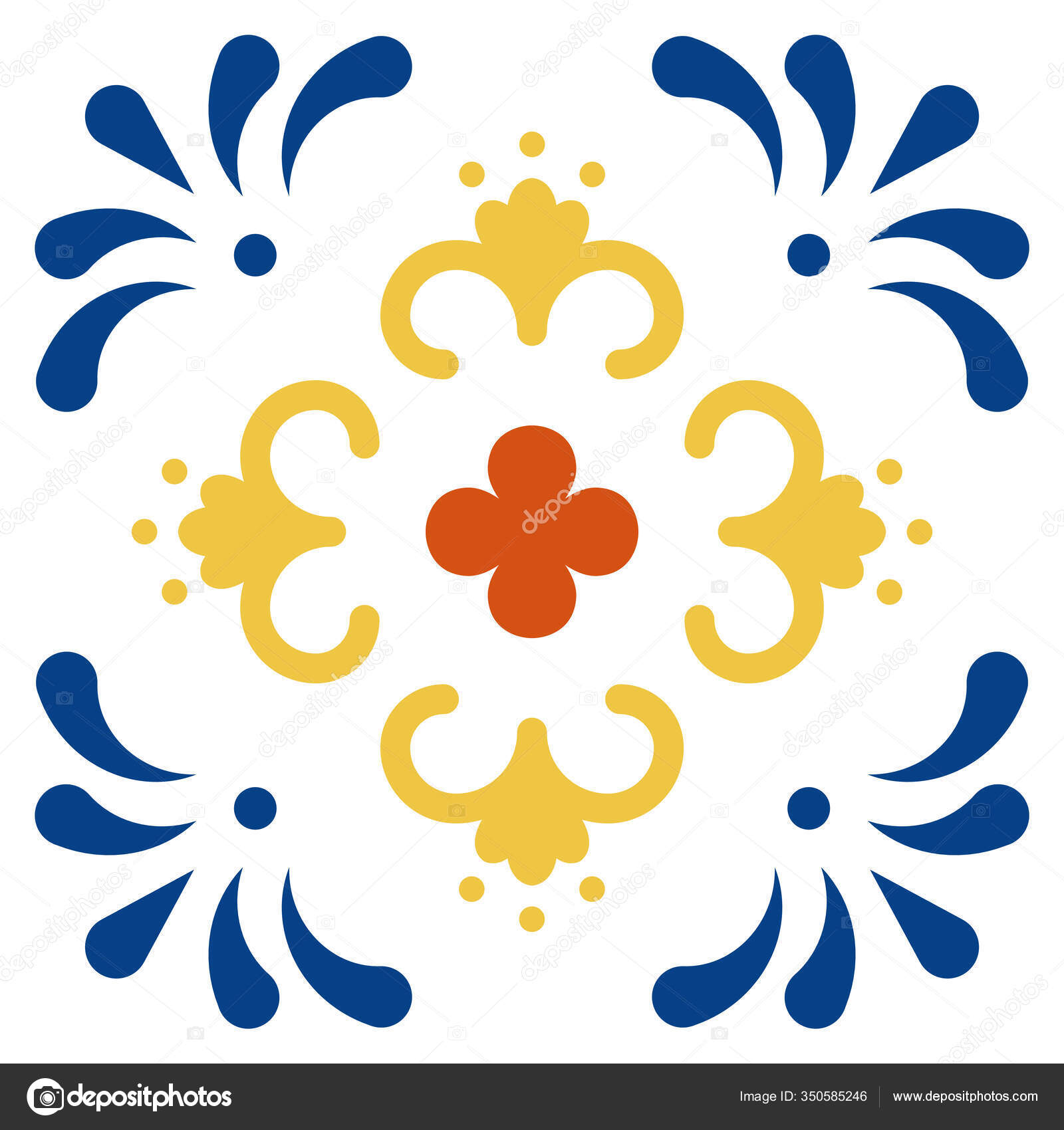 Mexican talavera tile pattern. Ornament in traditional style from ...