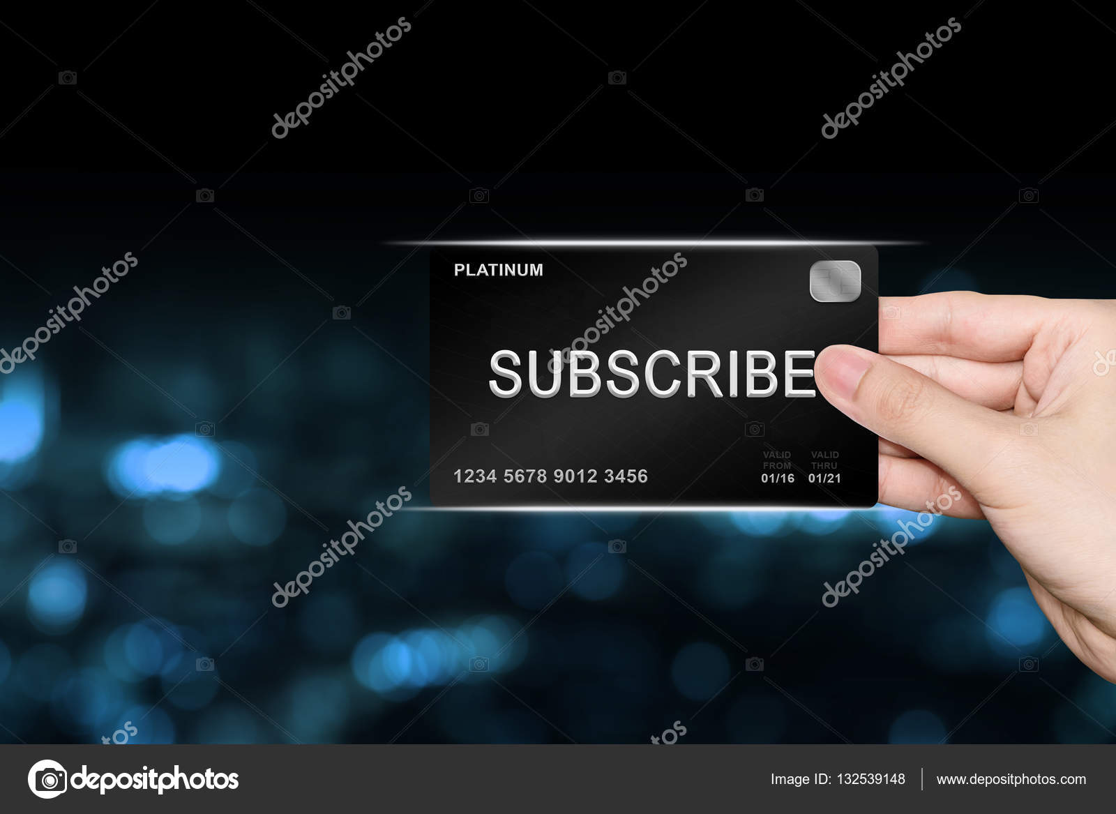 Hand picking subscribe platinum card — Stock Photo © pichetw #132539148