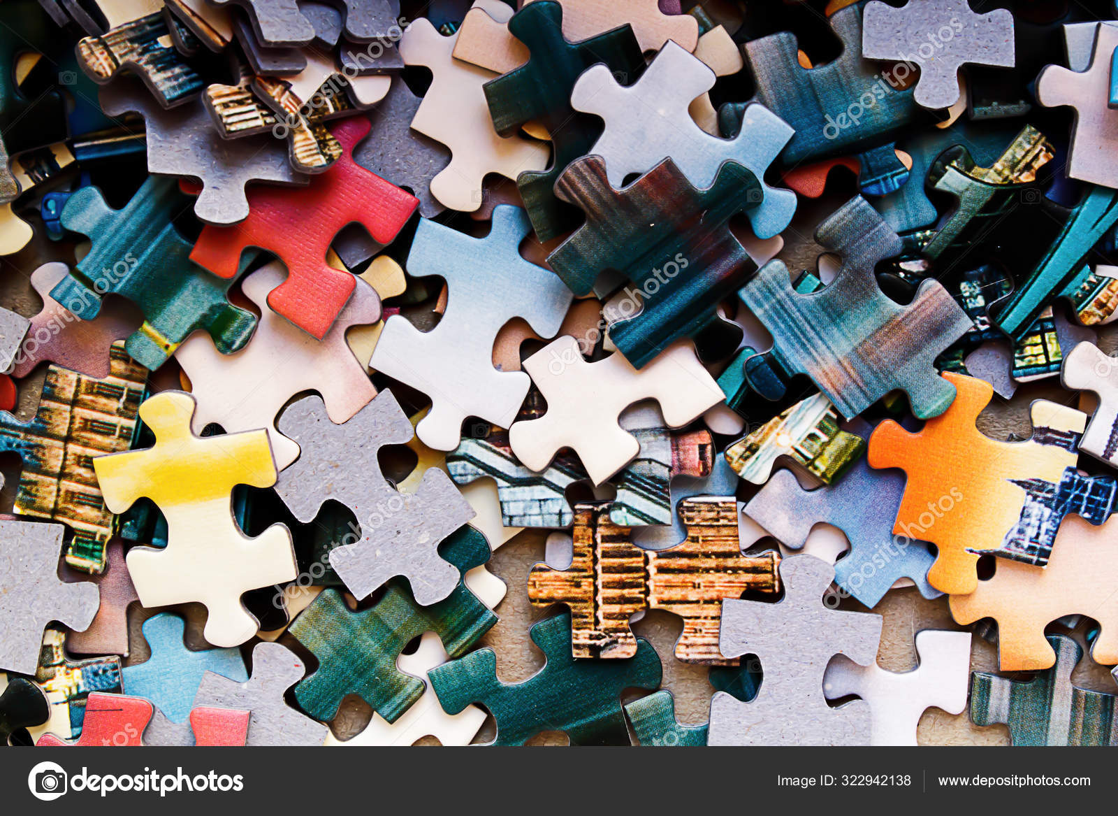 Many Colorful Puzzle Pieces Different Shapes — Stock Photo ...