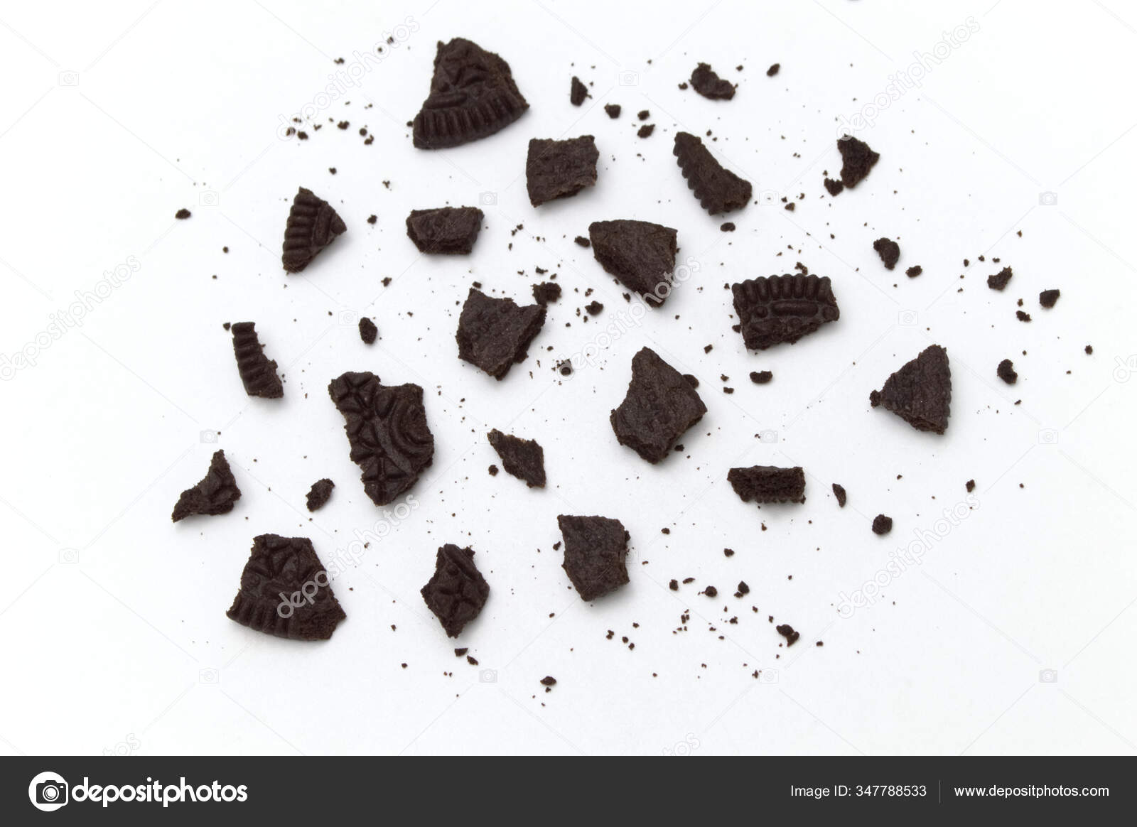Oreo Biscuits Crumbs White Background Chocolate Sandwich Cookies ...
