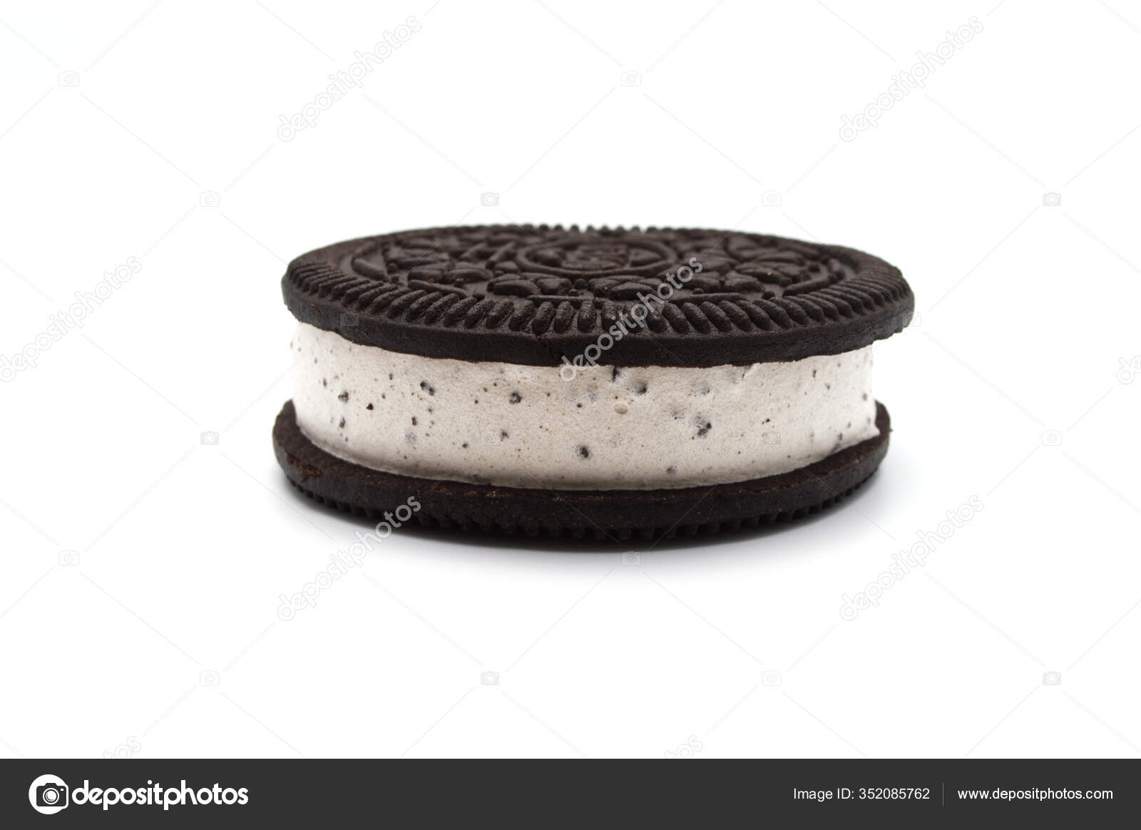 Oreo Ice Cream Sandwich Isolated White Background – Stock Editorial ...