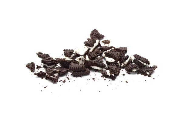 Oreo Biscuits Crumbs White Background Chocolate Sandwich Cookies ...