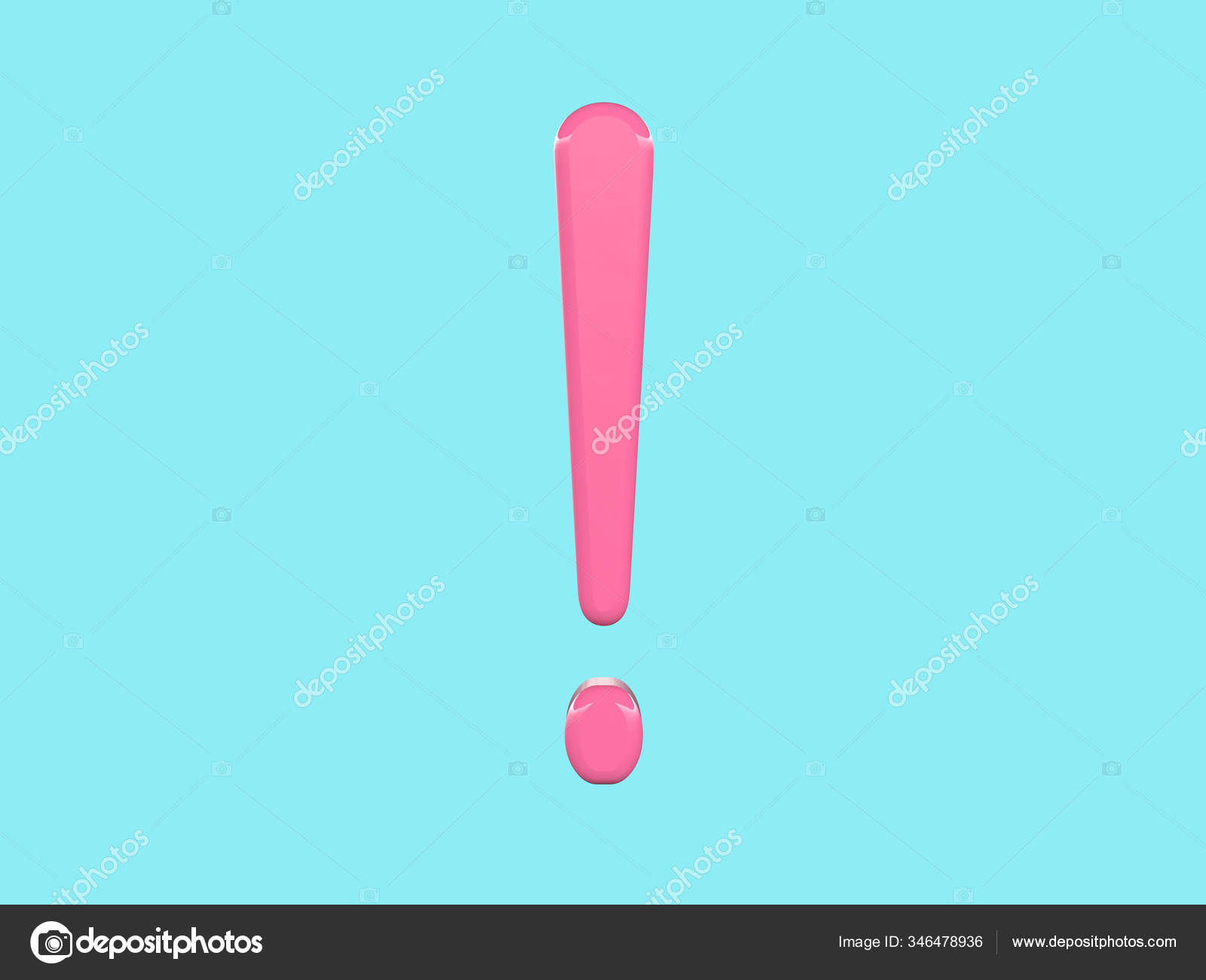 Rendering Cartoon Style Exclamation Point Blue Background — Stock Photo ...