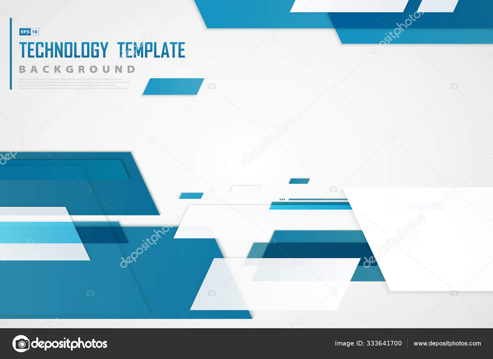 Abstract blue tech template of futuristic overlap design background ...
