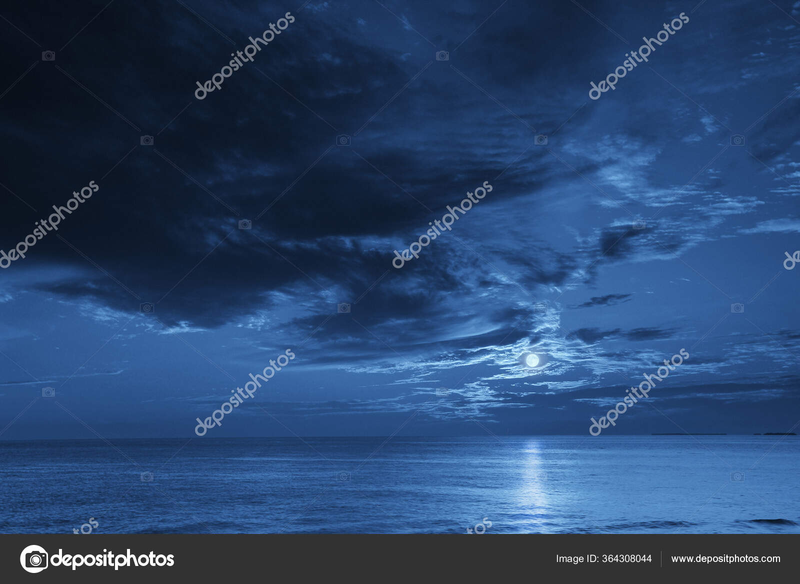 Calm Ocean Waves At Night