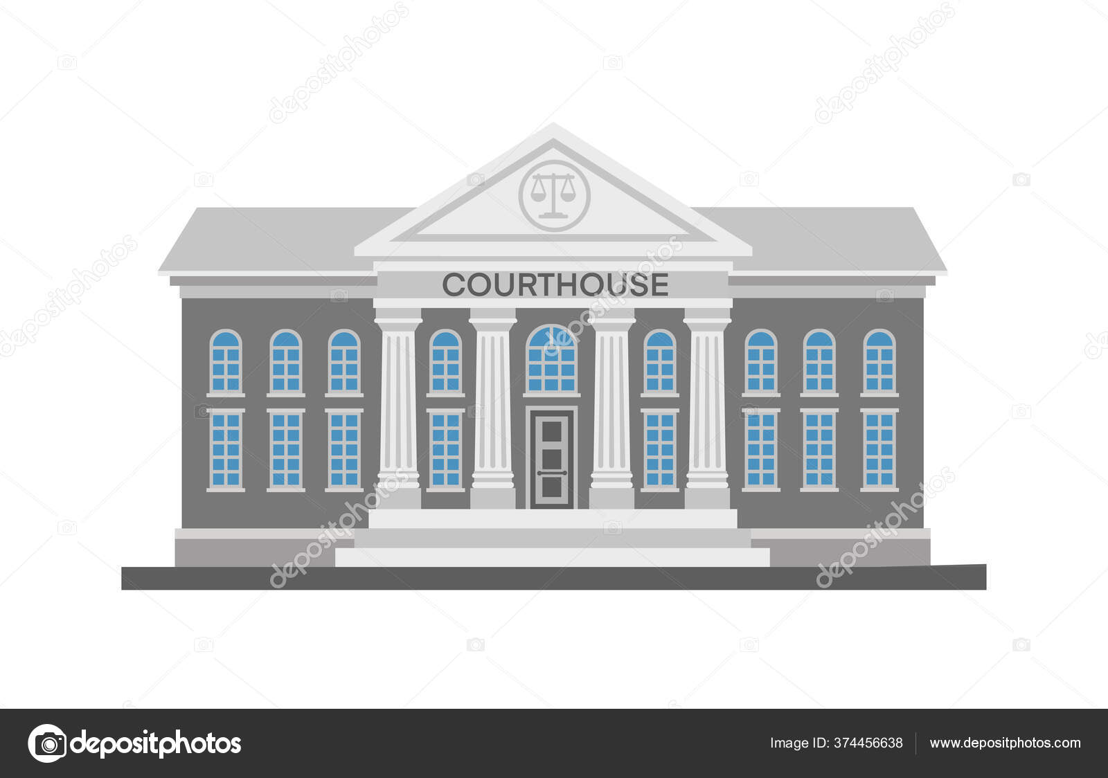 Cartoon Courthouse Building