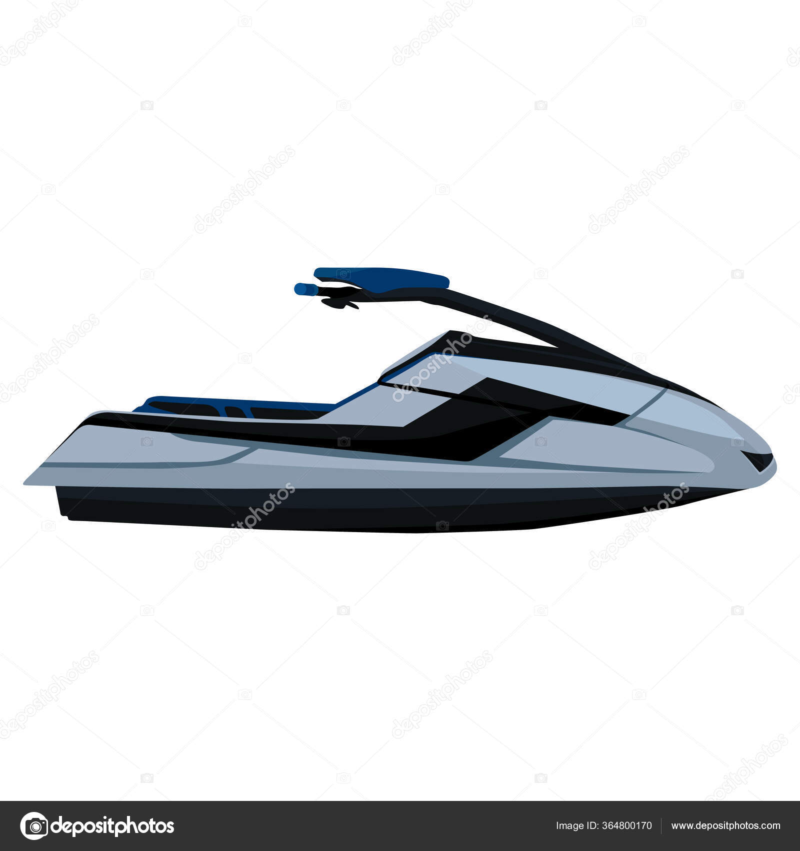 Hydrocycle Jet Ski Scooter Vehicle Moving Surface Water Vector ...