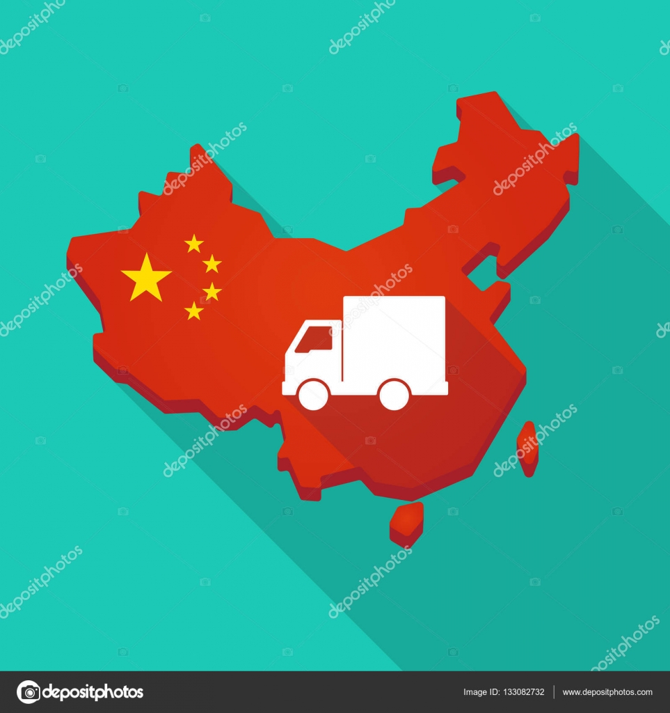 Long shadow China map with a delivery truck Stock Vector by ©jpgon ...