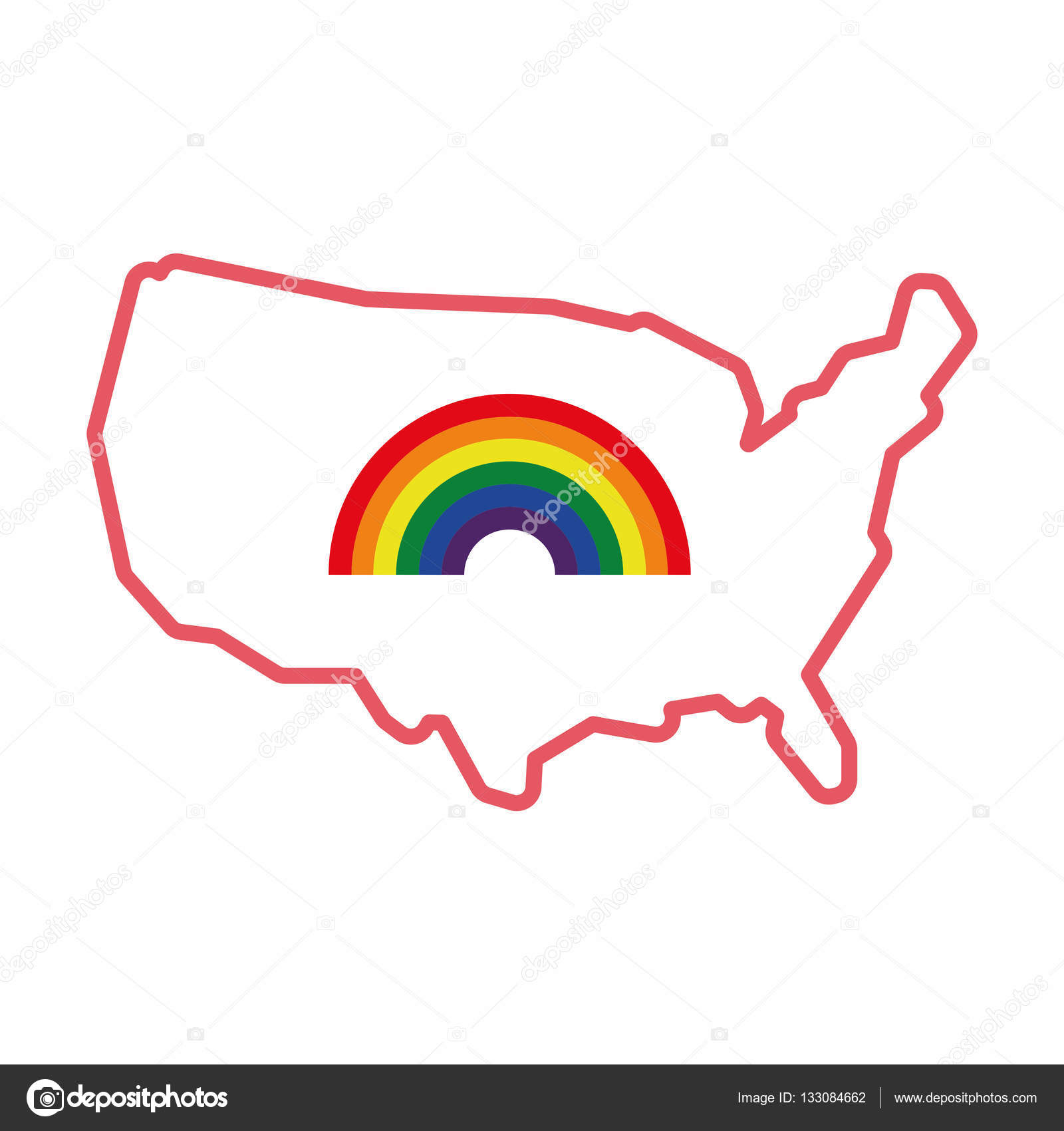 Isolated map of USA with a rainbow Stock Vector Image by ©jpgon #133084662