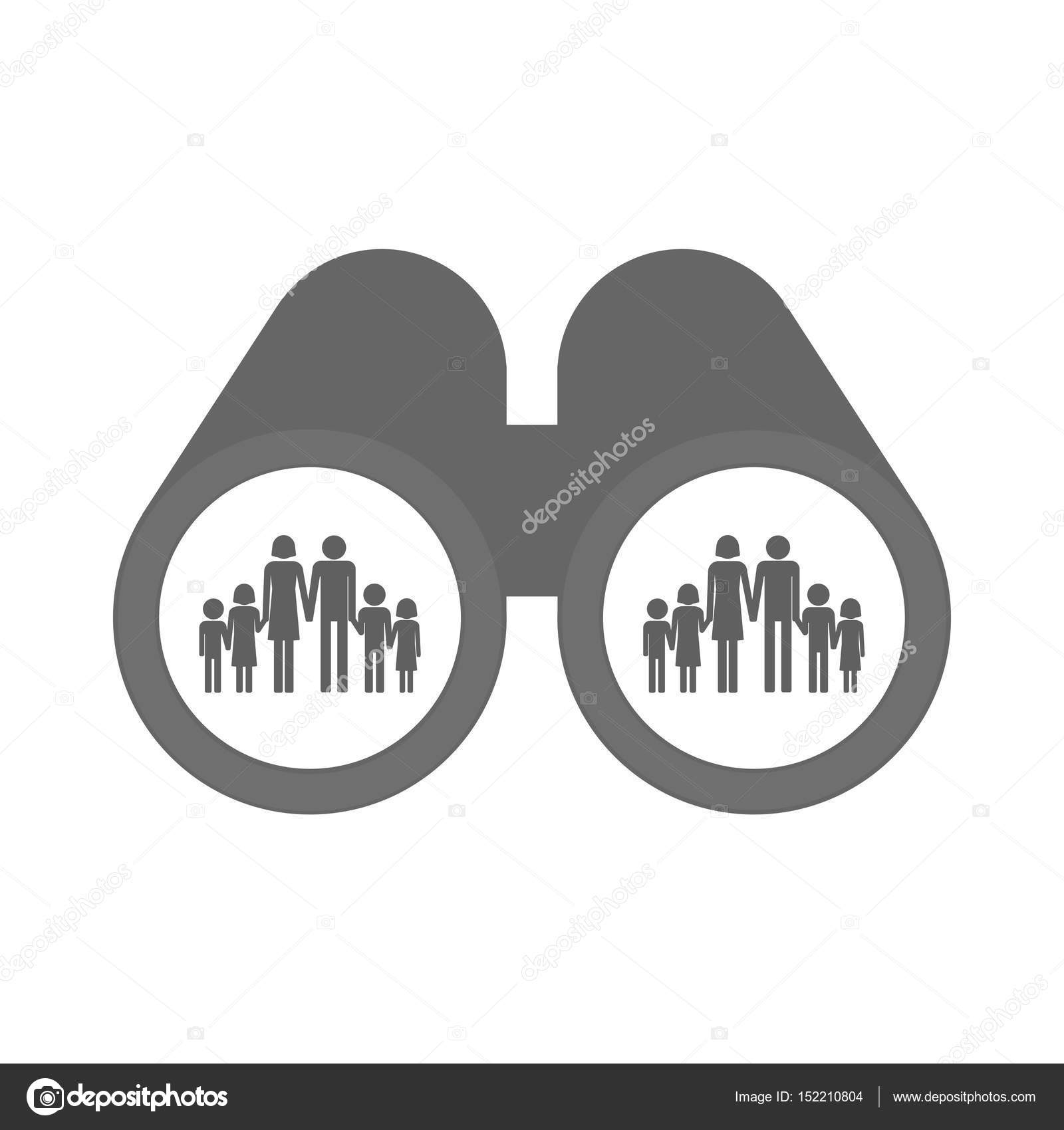 Isolated binoculars with a large family pictogram — Stock Vector ...