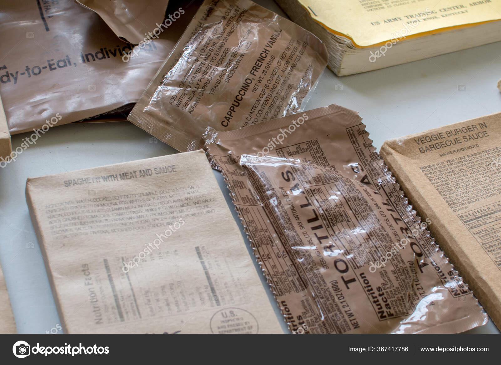 Military Ready Eat Meals Prepackaged Self Contained Individual Field ...