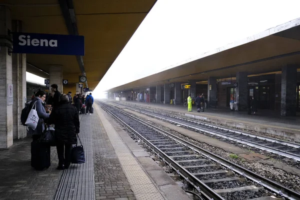 Train Arrived Central Railway Station Siena Italy Oct 2019 – Stock ...