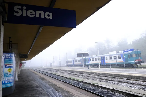 Train Arrived Central Railway Station Siena Italy Oct 2019 – Stock ...