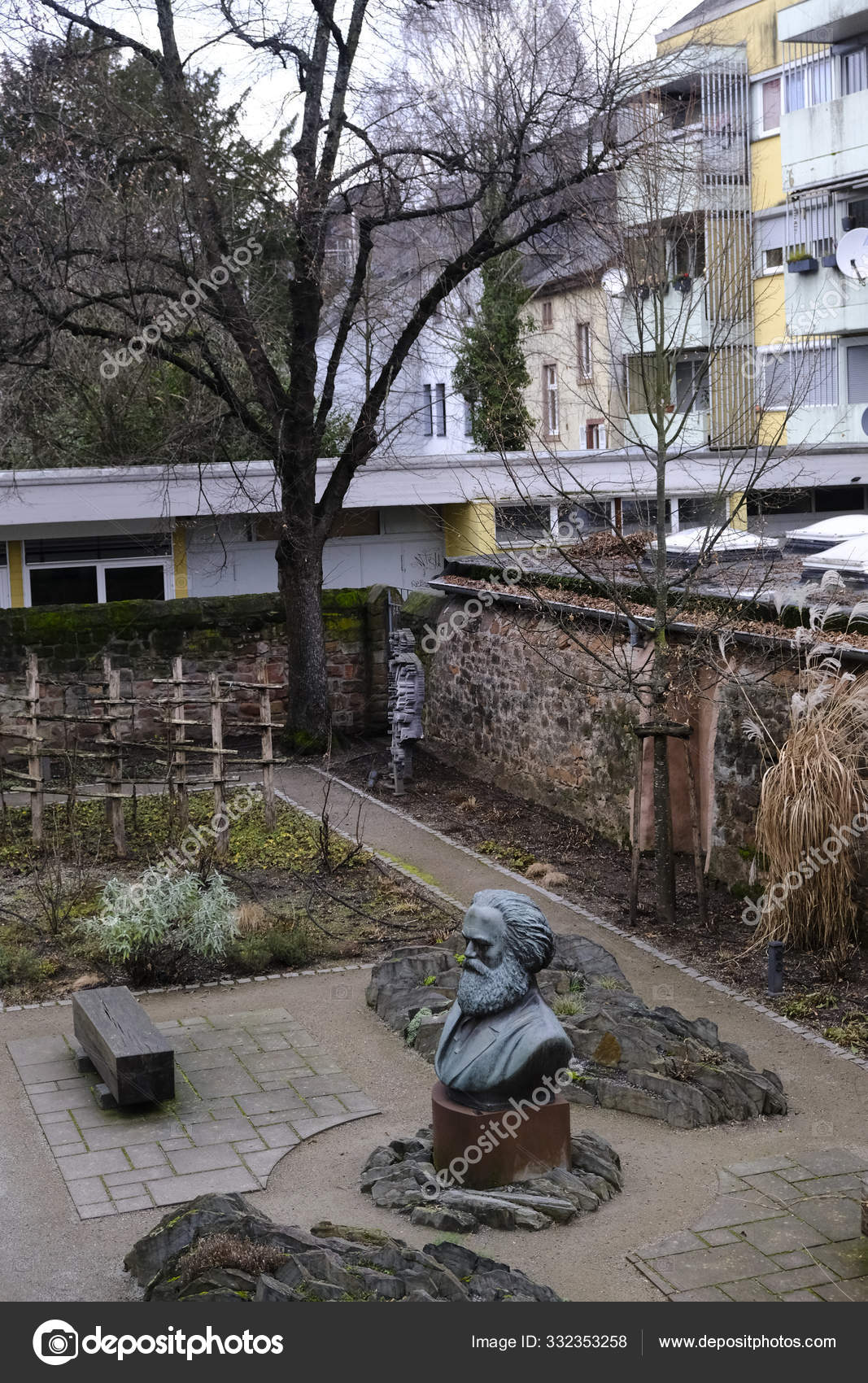 Commemorative Plaque Portrait Karl Marx Birthplace Trier Germany Jan ...