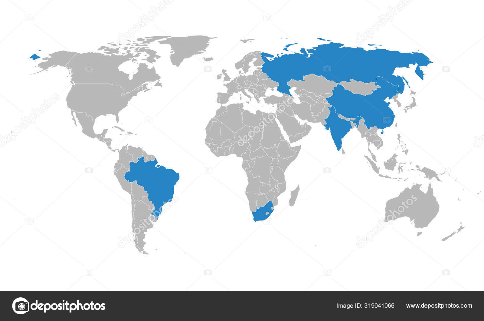 BRICS countries in world map vector Stock Vector Image by ©rasik ...