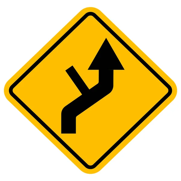 Warning road traffic sign - Left curve arrow on diamond sign Stock ...