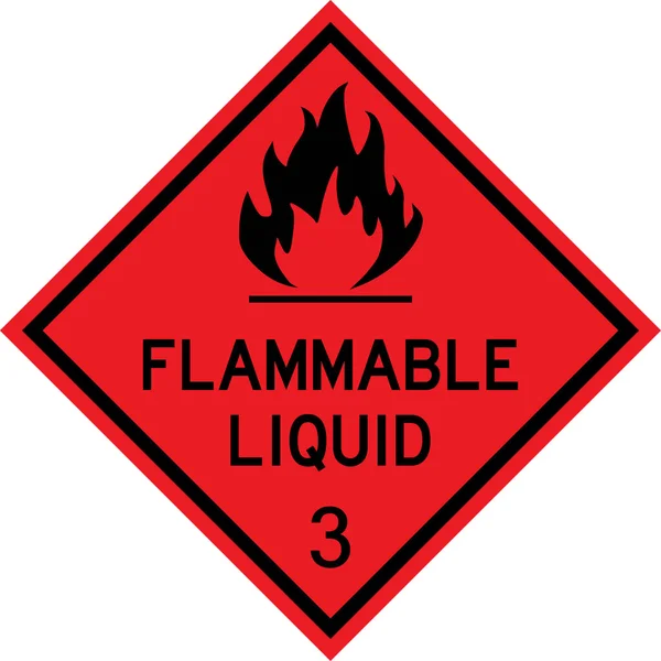 Flammable CLP hazard symbol. Diamond shape red border and white ...