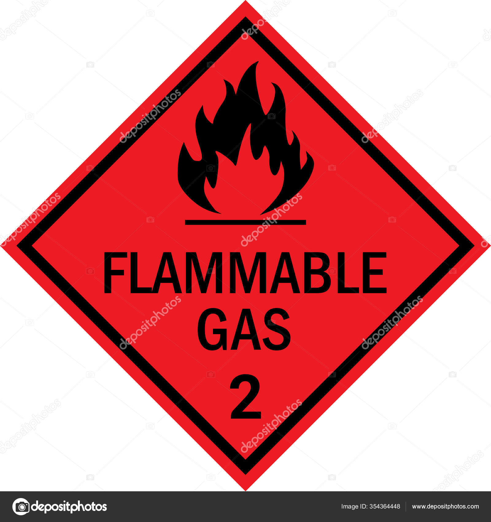 Sinal De Gas Inflamavel Fogo Perigo Sinal Gás Inflamável Royalty