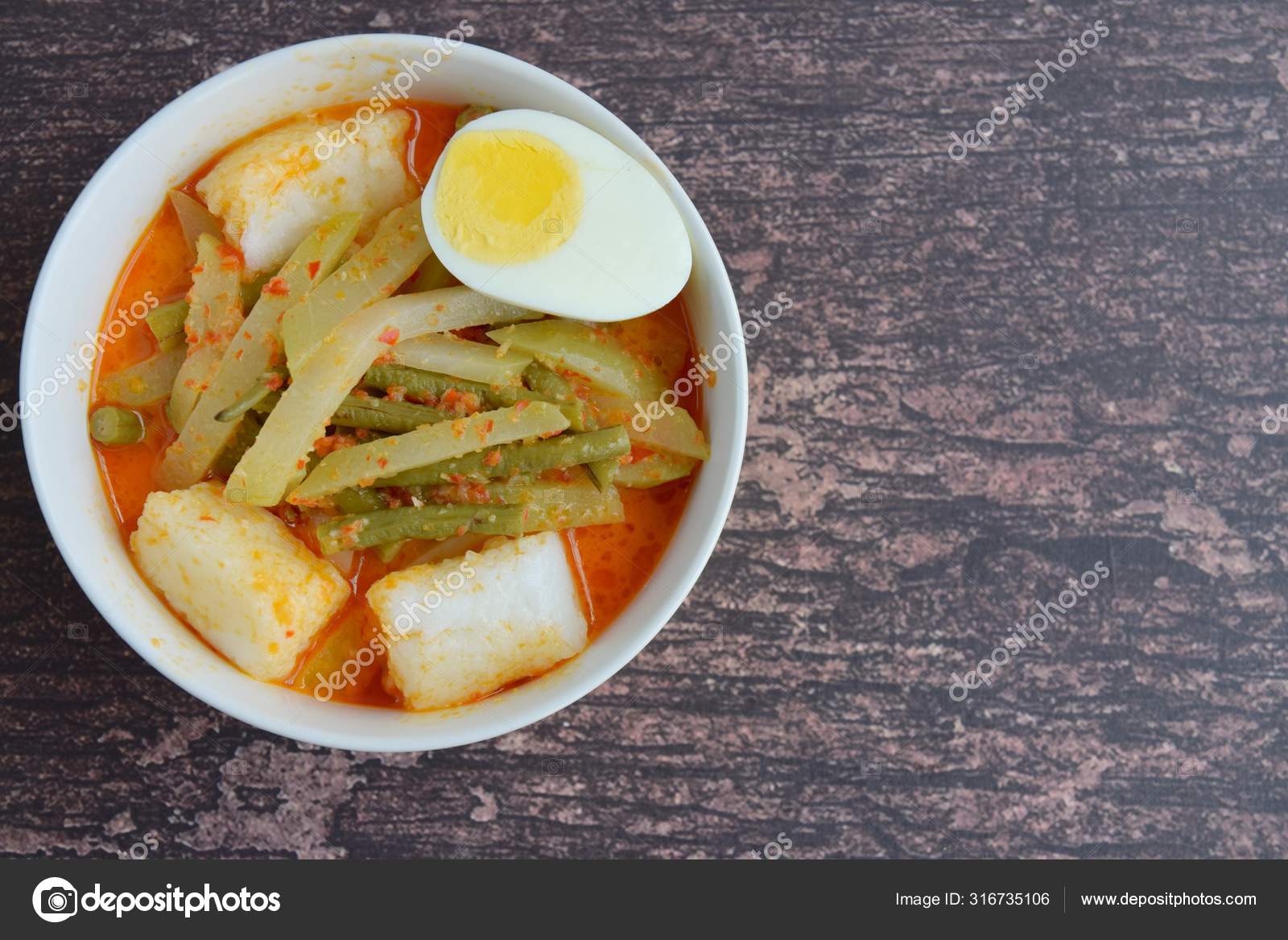Lontong Sayur Indonesian Cuisine Compressed Rice Cake Lontong Boiled ...