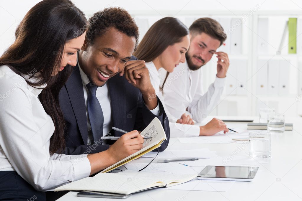 Two pairs of colleagues working — Stock Photo © denisismagilov #126520688