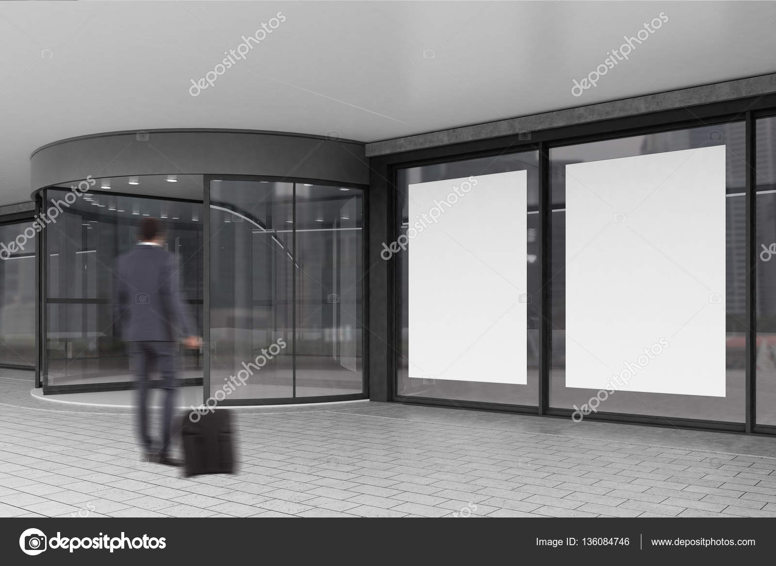 Man with baggage entering a building — Stock Photo © denisismagilov ...