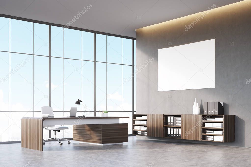 Corner of CEO office with gray wall — Stock Photo © denisismagilov ...