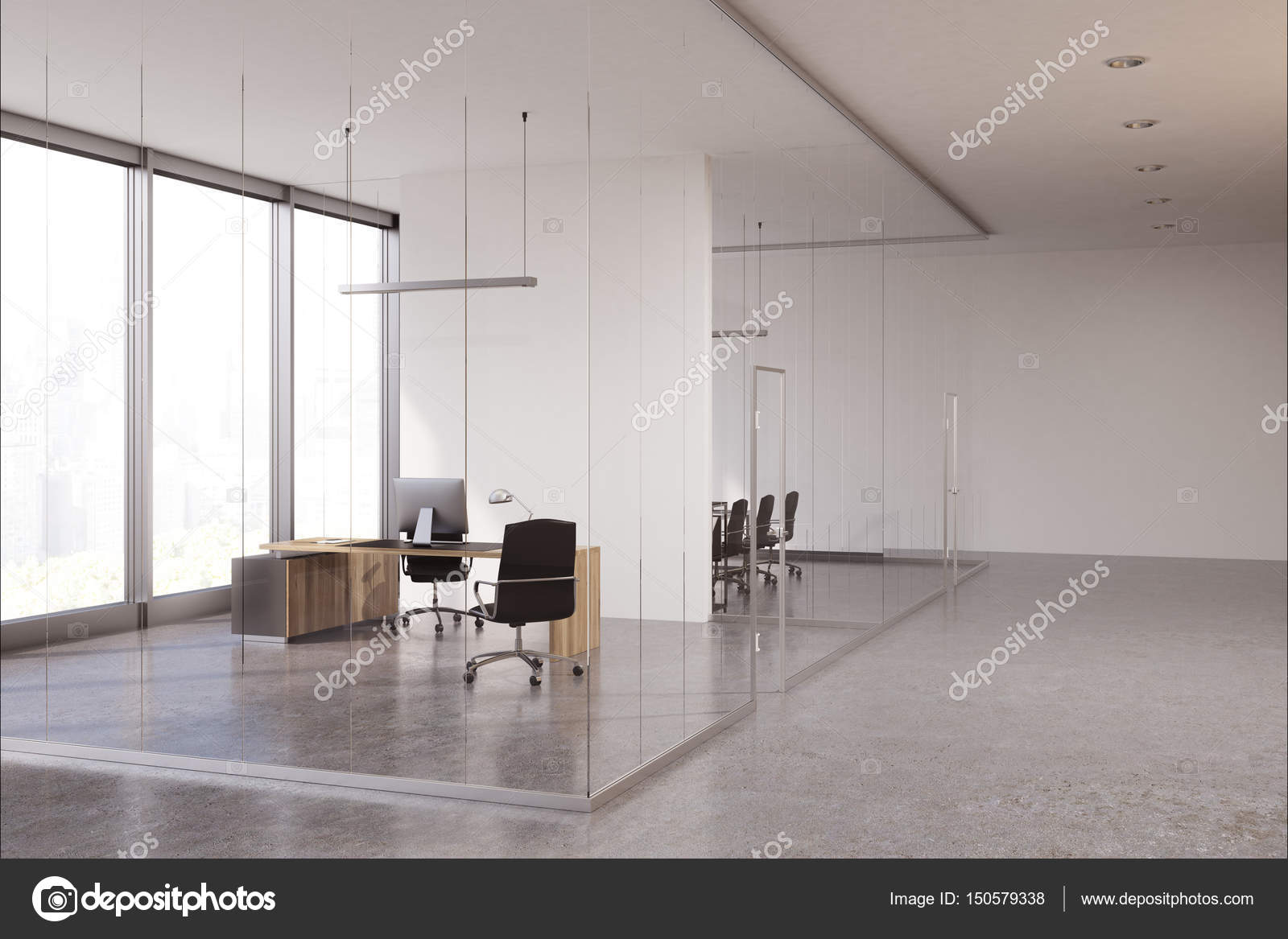 Glass CEO office Stock Photo by ©denisismagilov 150579338