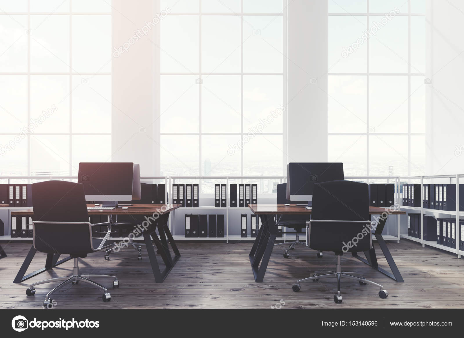 Loft open office interior, toned — Stock Photo © denisismagilov #153140596