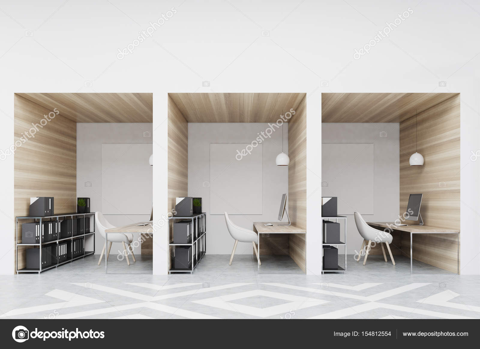 Office cubicles with pictures Stock Photo by ©denisismagilov 154812554