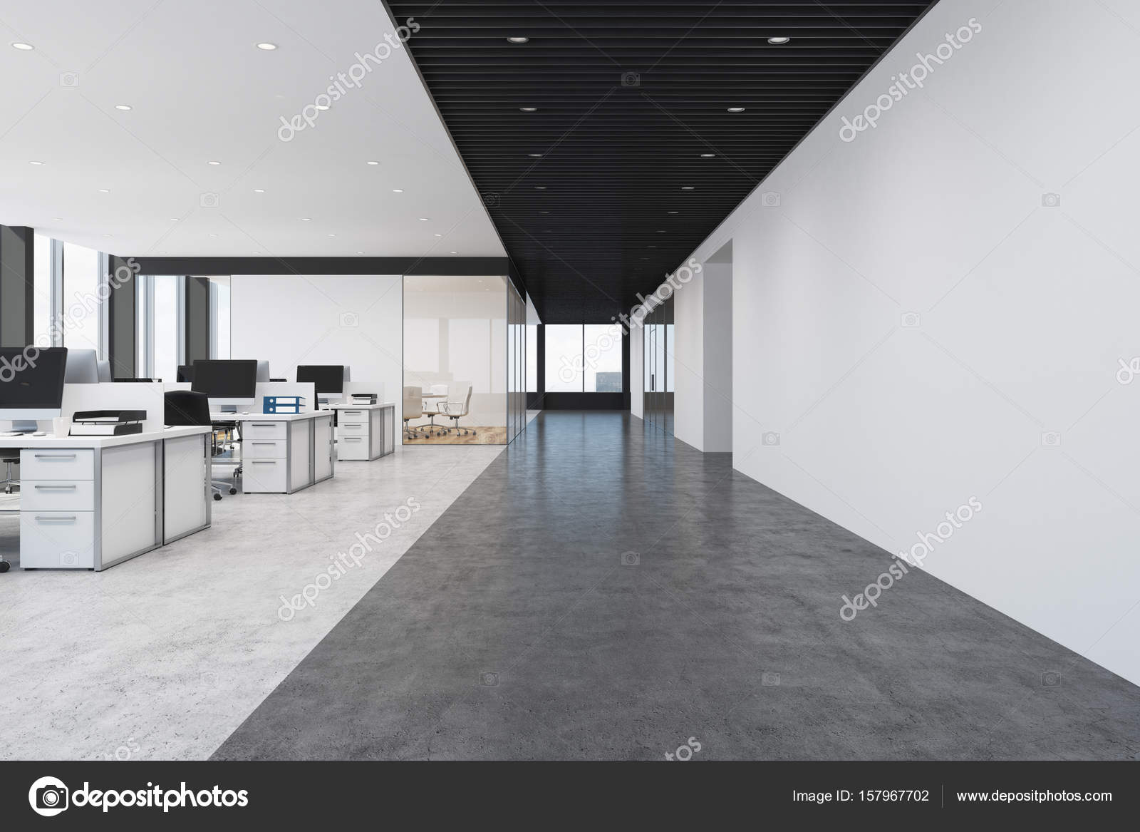 Open office, loft, front view — Stock Photo © denisismagilov #157967702