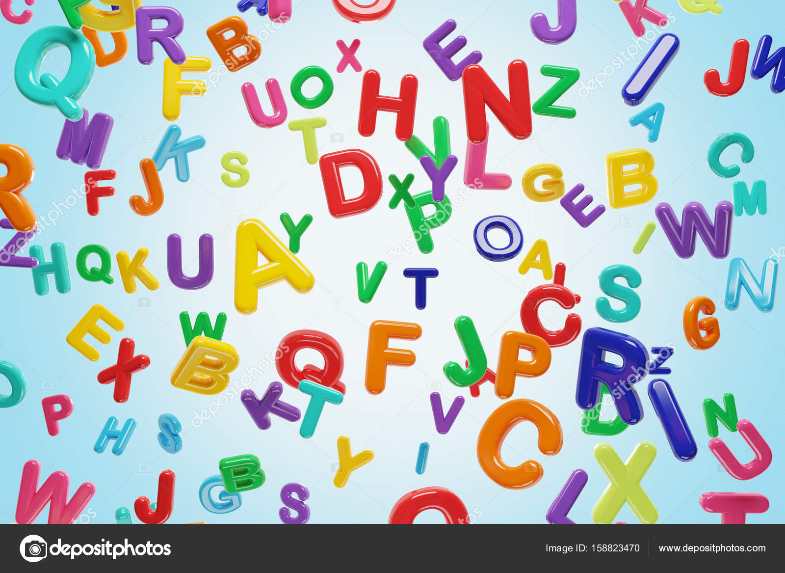 Colorful letters, blue background — Stock Photo © denisismagilov #158823470