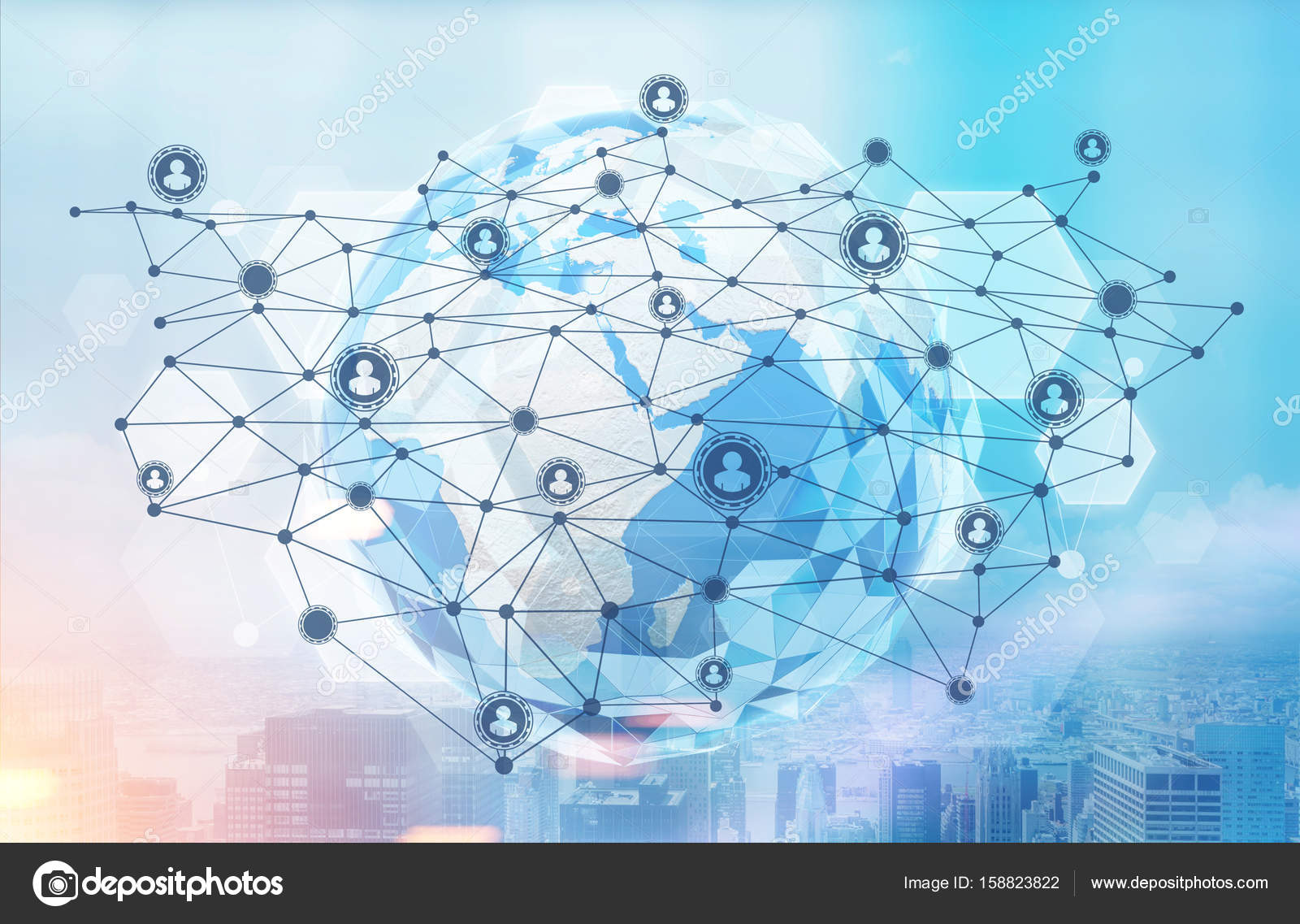 Earth map and global network, polygons Stock Photo by ©denisismagilov ...