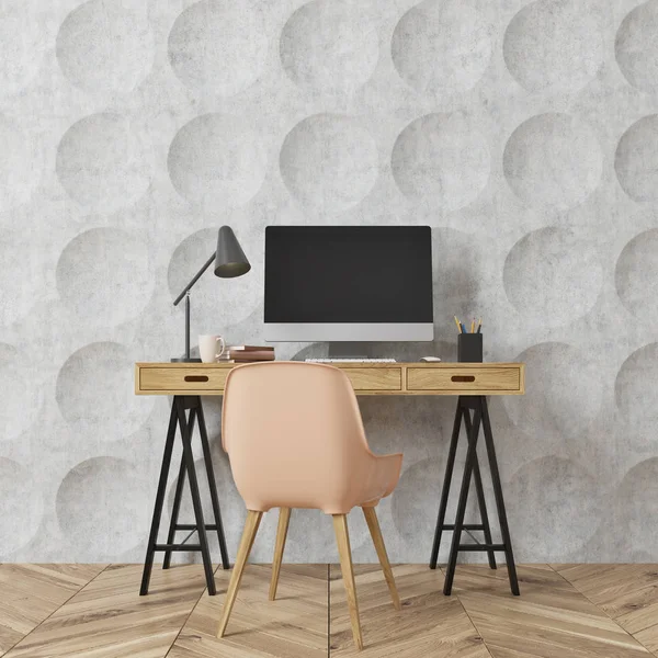 Circle pattern room, computer desk — Stock Photo © denisismagilov ...