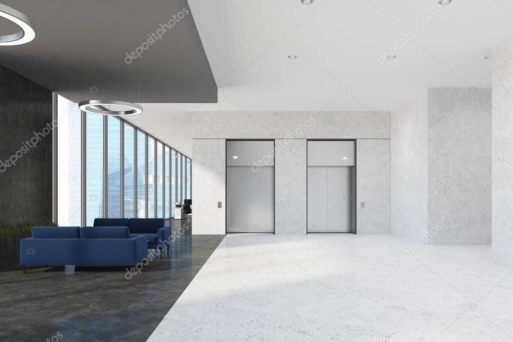 Waiting area in office, elevators — Stock Photo © denisismagilov #168911294