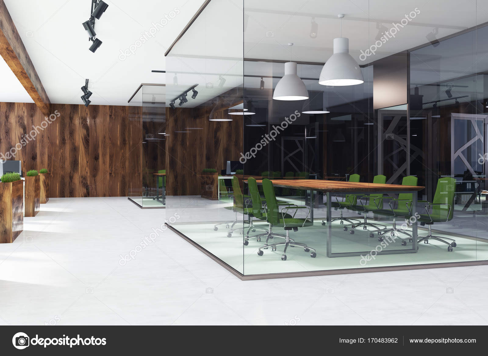 Environment friendly office meeting room, glass — Stock Photo ...